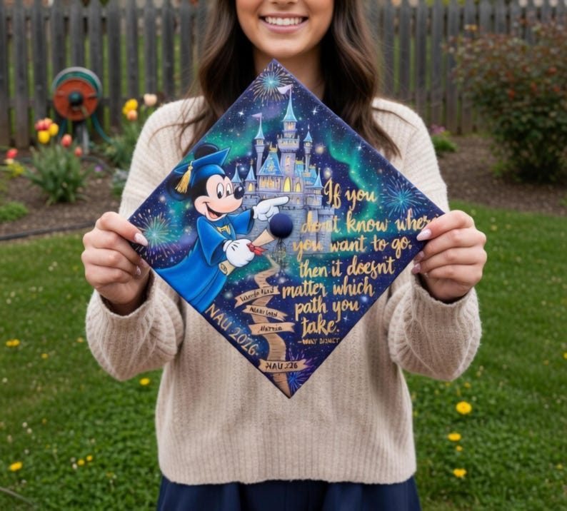 Personalized Mickey Mouse Graduation Cap Topper, Disney Castle Grad Cap ...