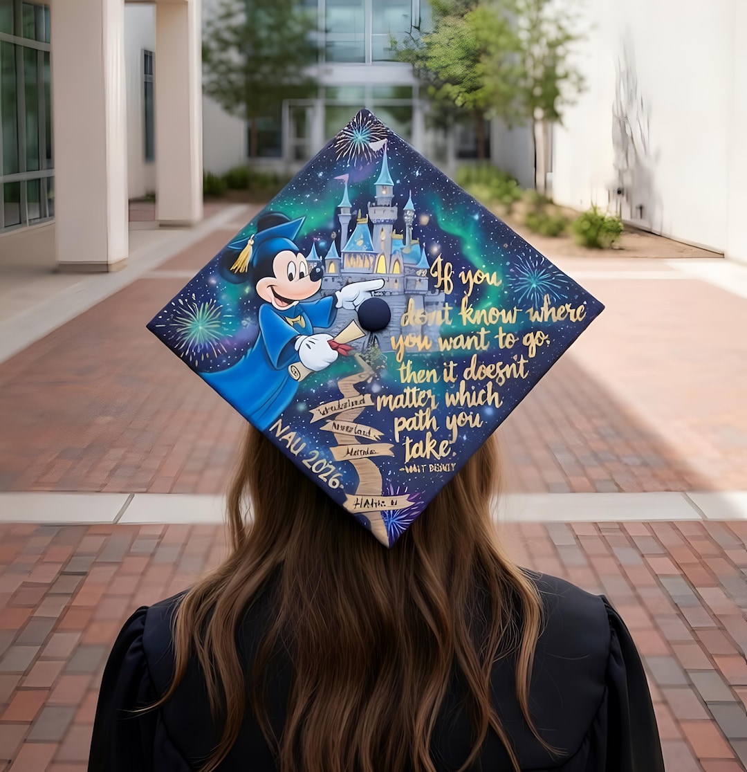 Personalized Mickey Mouse Graduation Cap Topper, Disney Castle Grad Cap ...