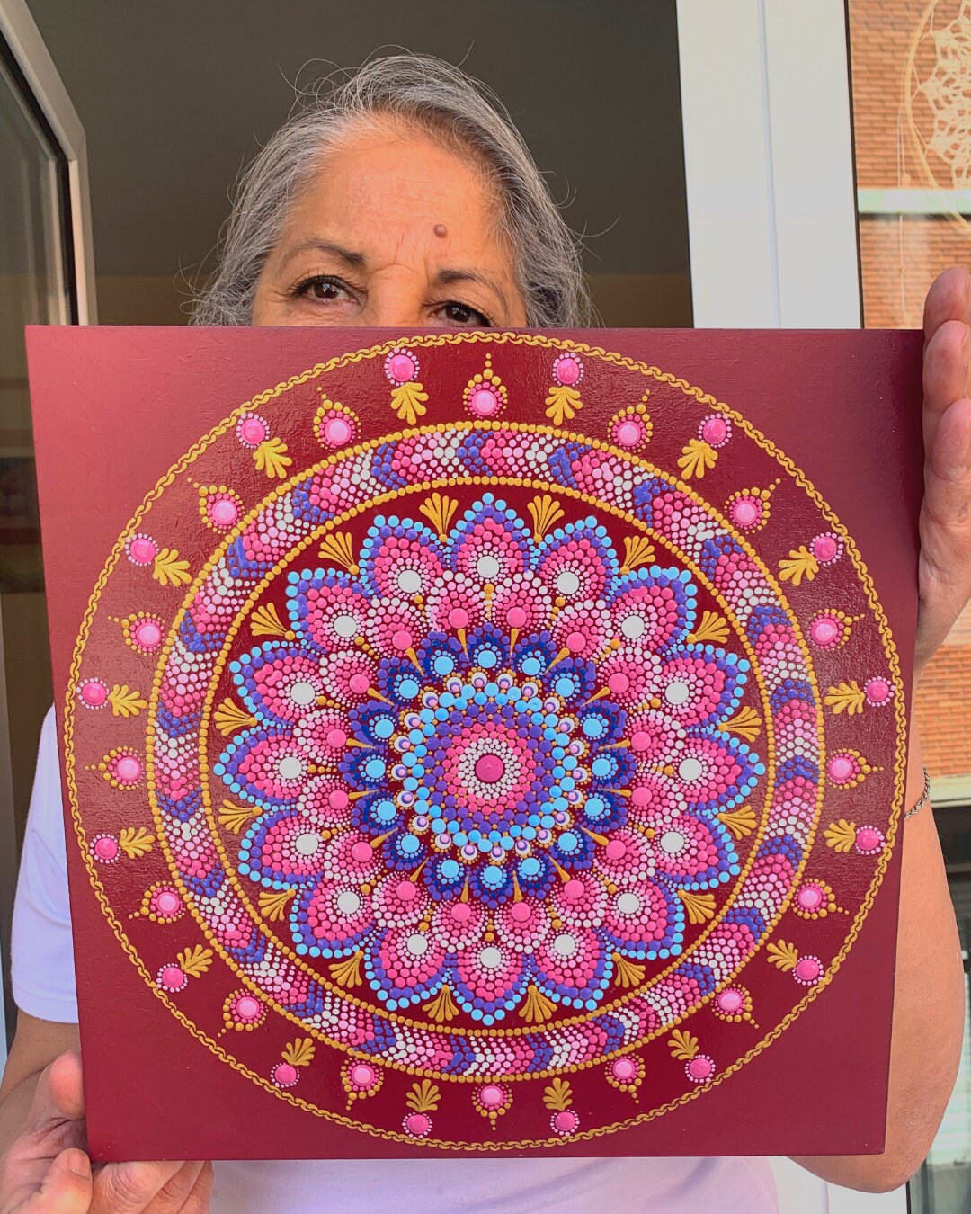 Puntillismo Punto Mandala Arte Punto Pintura Arte Original Acrílico ...