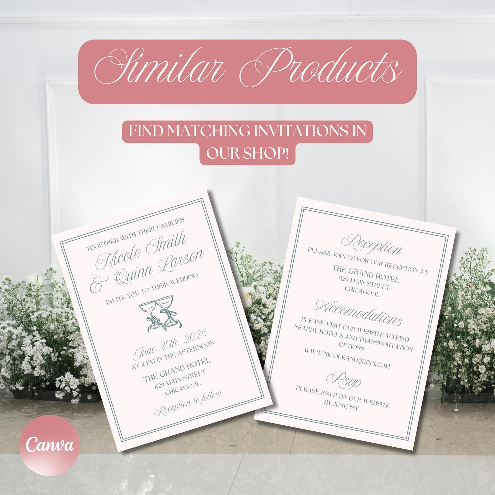 Elegant Pink Wedding Welcome Sign, Formal Script (canva Template) - Etsy