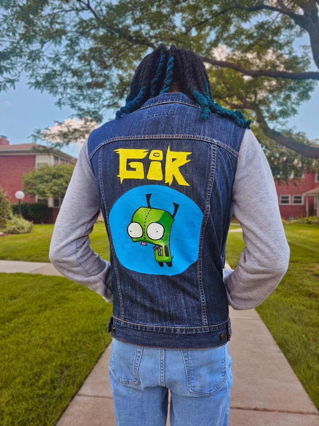 Invader Zim Denim Hand-painted Jacket - Etsy