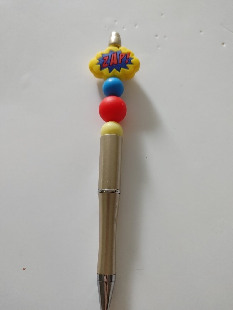Superhero Action Sayings Pow Zap Boom Beaded Pen Ink Pen Ballpoint Pen ...