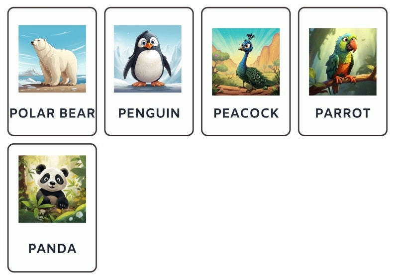 28 Animals Cards Ready to Print - Etsy