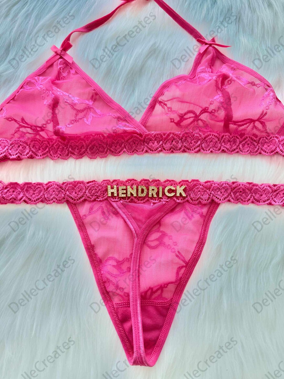 Custom Thong G-strings Set With Gold Charms Name,personalized Thong ...