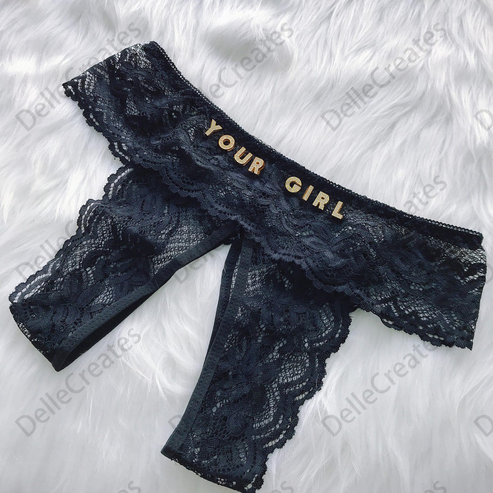 Custom Lace Lingerie Panties, Sexy Crotchless Underwear, Personalised ...