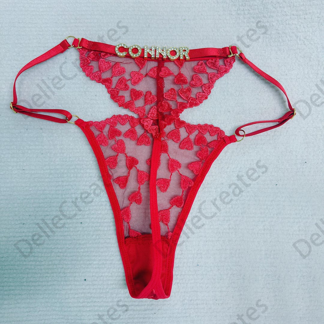 Removable Name Thong,custom Thong G-strings With Gold Charms Name ...