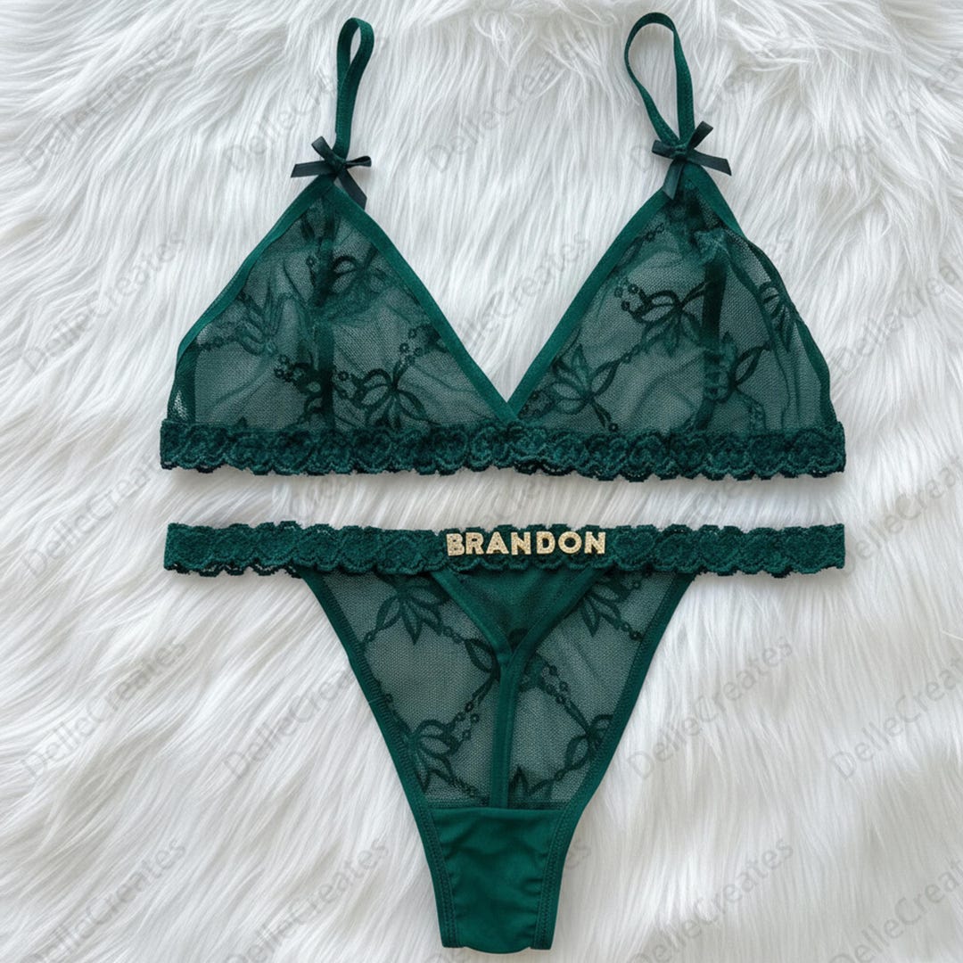 Name Thong Set: High Elastic Lace Underwear Set - Etsy
