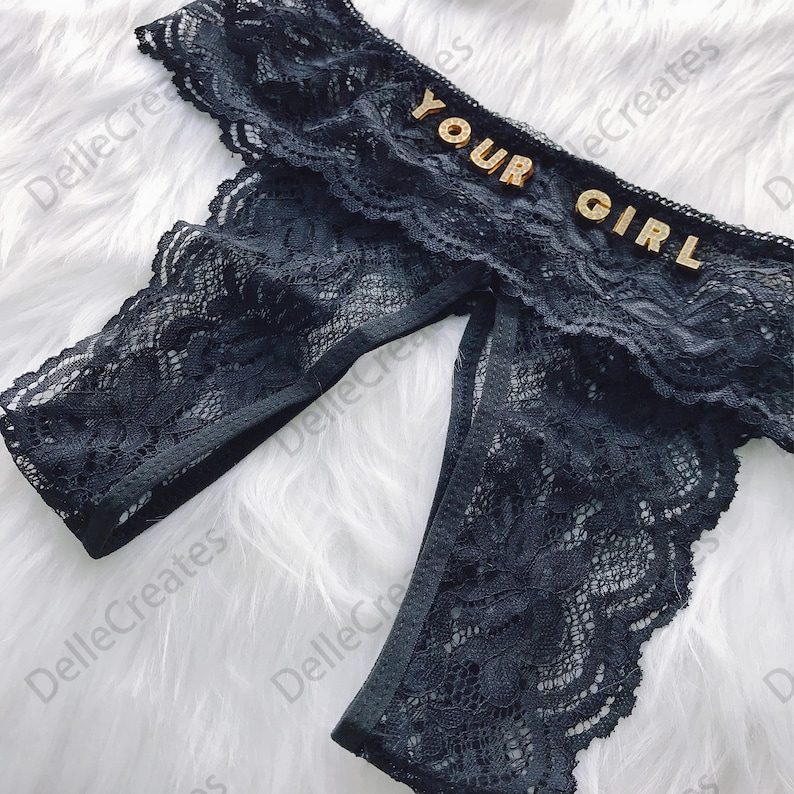 Custom Lace Lingerie Panties, Sexy Crotchless Underwear, Personalised ...