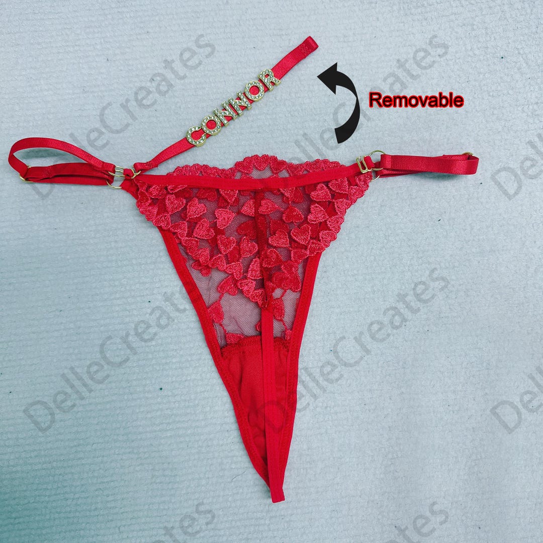 Removable Name Thong,custom Thong G-strings With Gold Charms Name ...