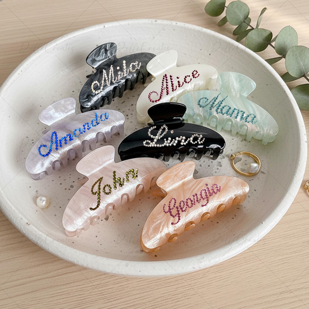 Custom Rhinestone Name Hair Claw: Sparkly Hair Clip - Etsy