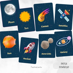 18 Solar System Flashcards for Kids | Planets, Stars, Fun Facts ...