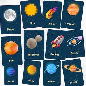 18 Solar System Flashcards for Kids | Planets, Stars, Fun Facts ...