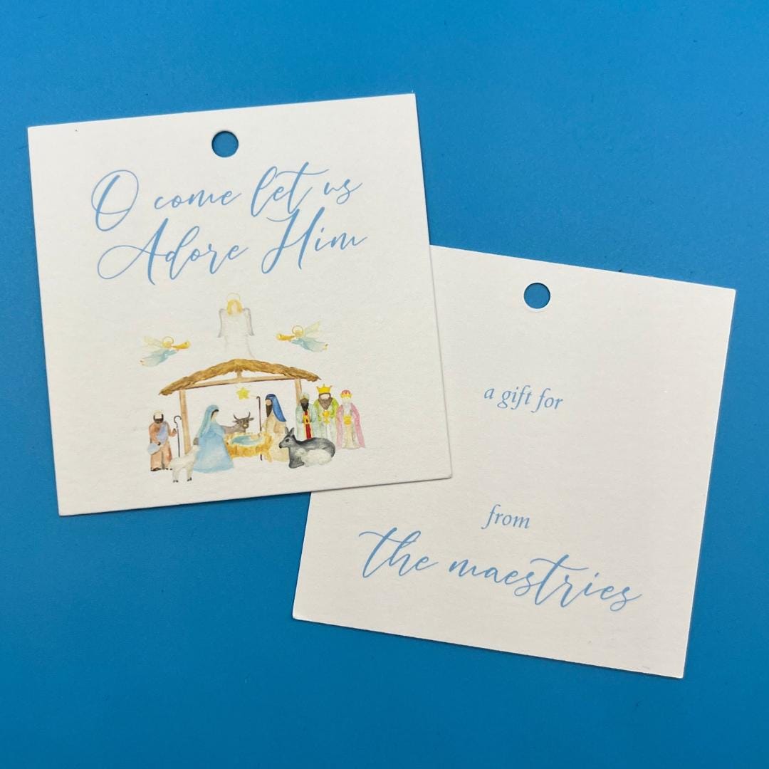Nativity Gift Tags Personalized Christmas Gift Tags Religious Gift Tags ...