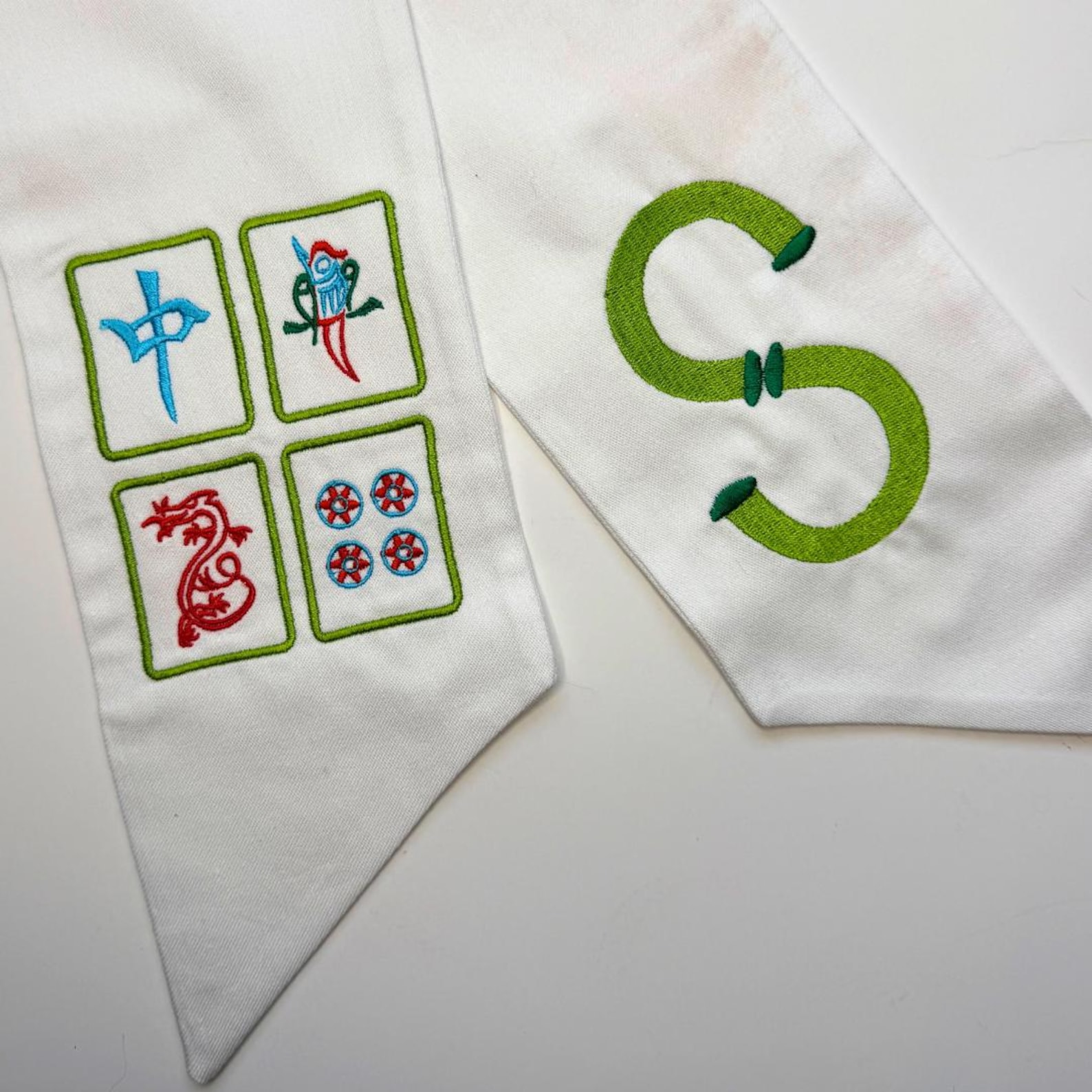 Embroidered Mahjong Wreath Sash: Personalized Door Decoration - Etsy
