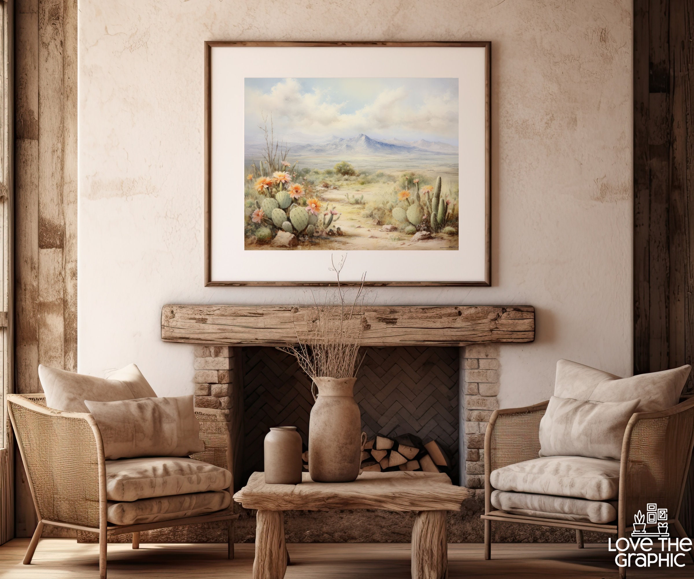 Vintage Desert Printable: Western Wall Art for Rustic Southwest Decor ...