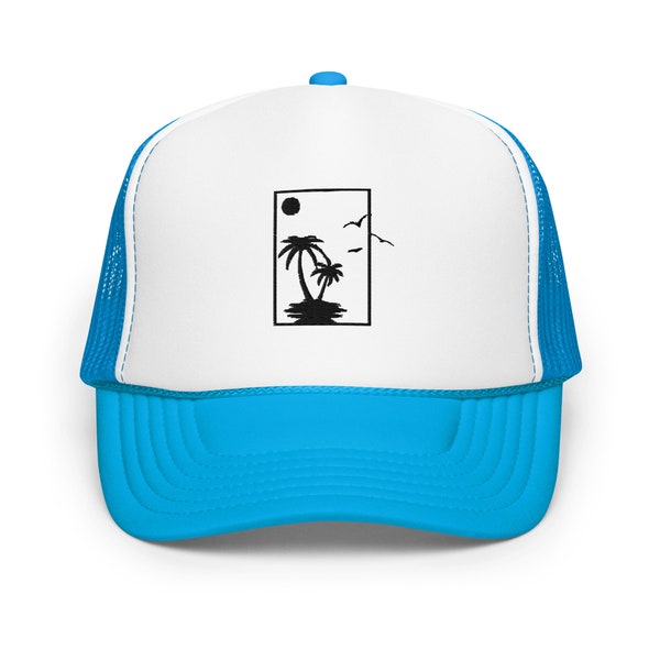 Palm Tree Trucker Hat - Etsy