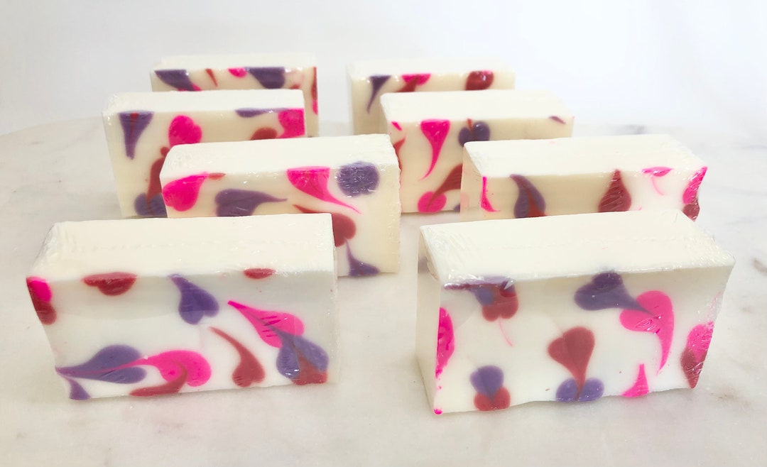 Swirled Hearts Homemade Soap Bar Handmade Spa T Artisan Party