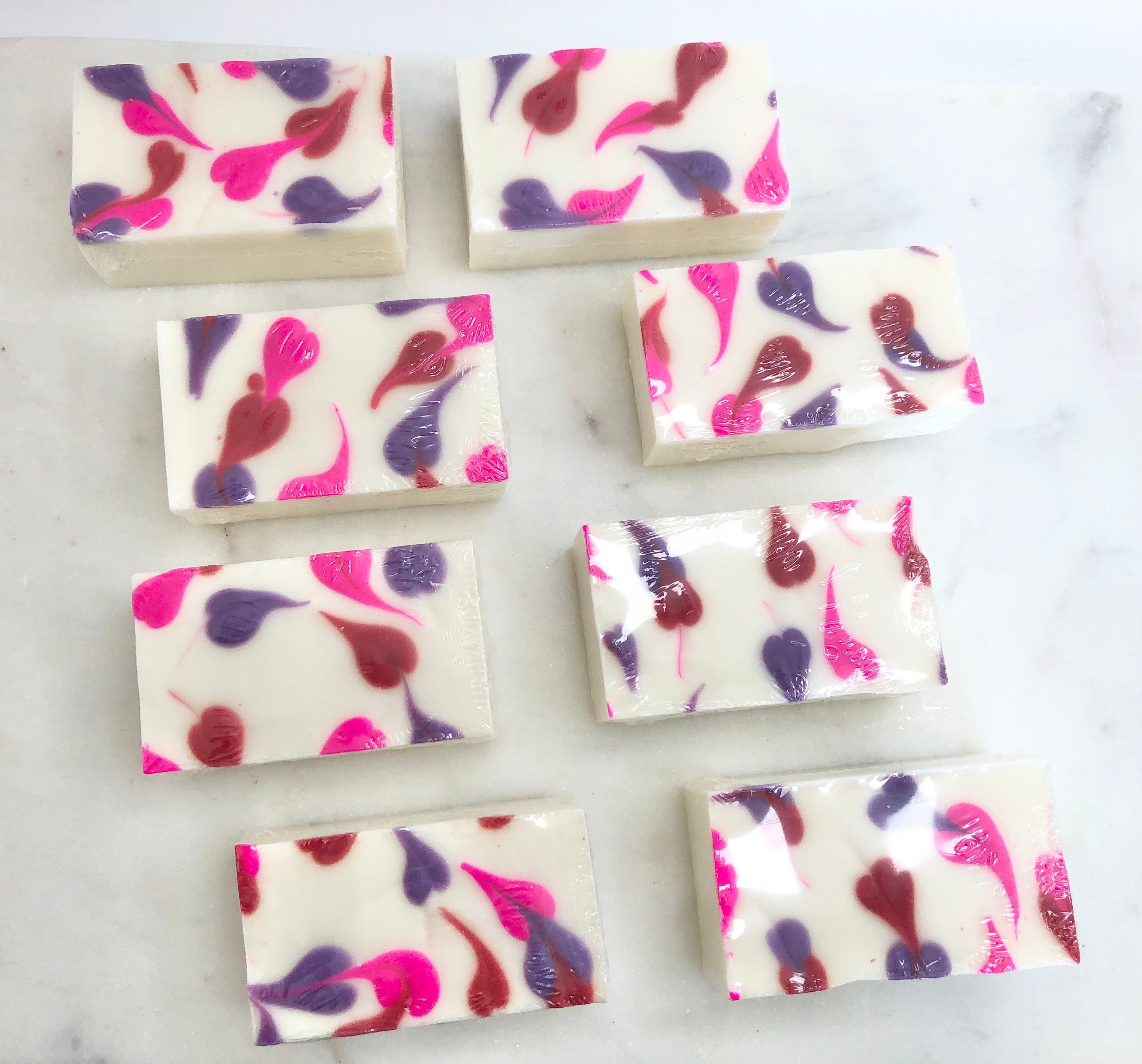 Swirled Hearts Homemade Soap Bar Handmade Spa T Artisan Party