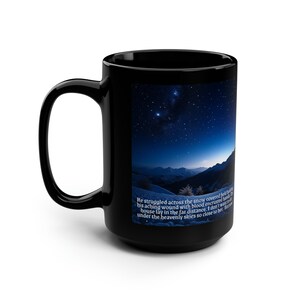 Stars Snow Storybook Mug Starry Night Snowy Scene Christmas - Etsy