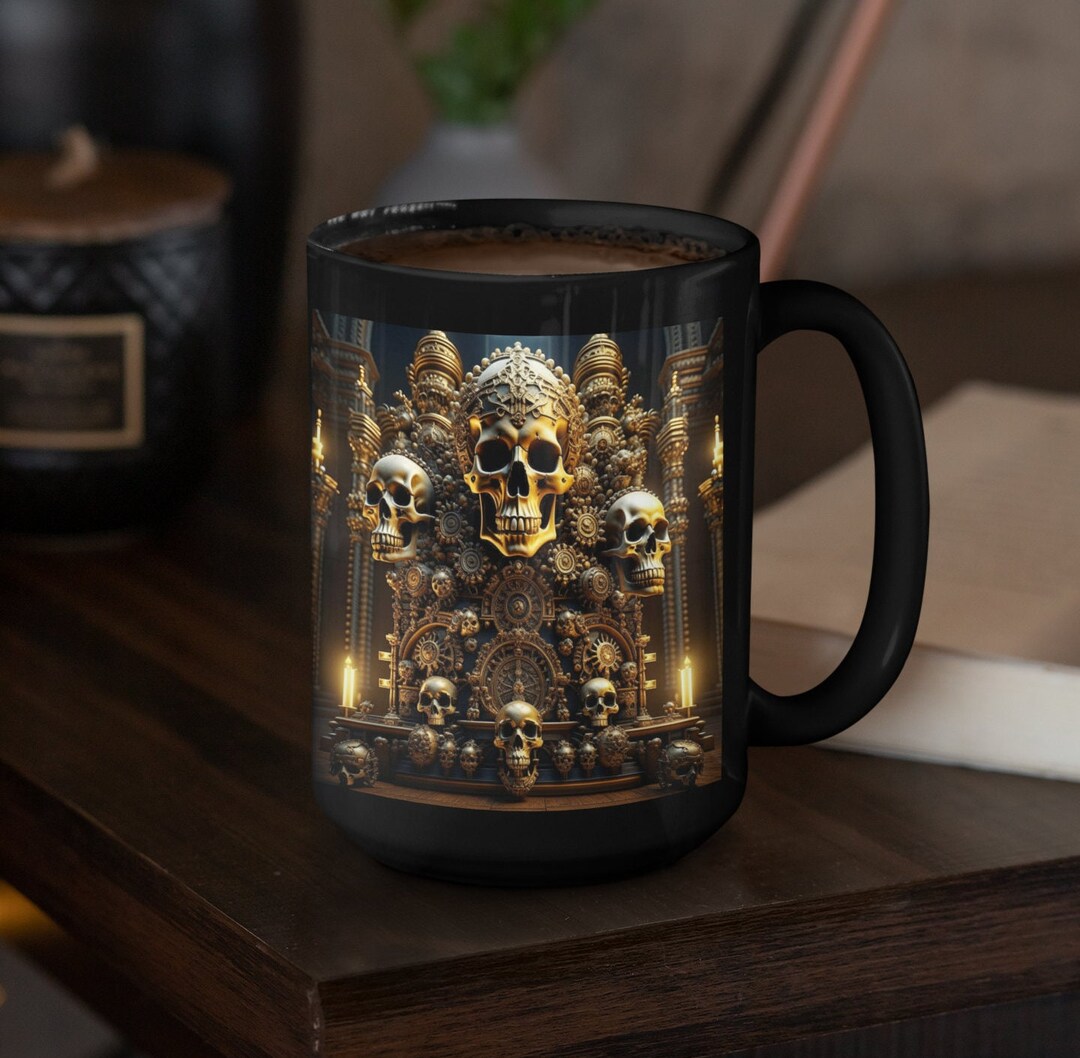 Steampunk Skull Fantasy Goth Mug, Gothic Horror Mug, Skull Temple, Gift ...