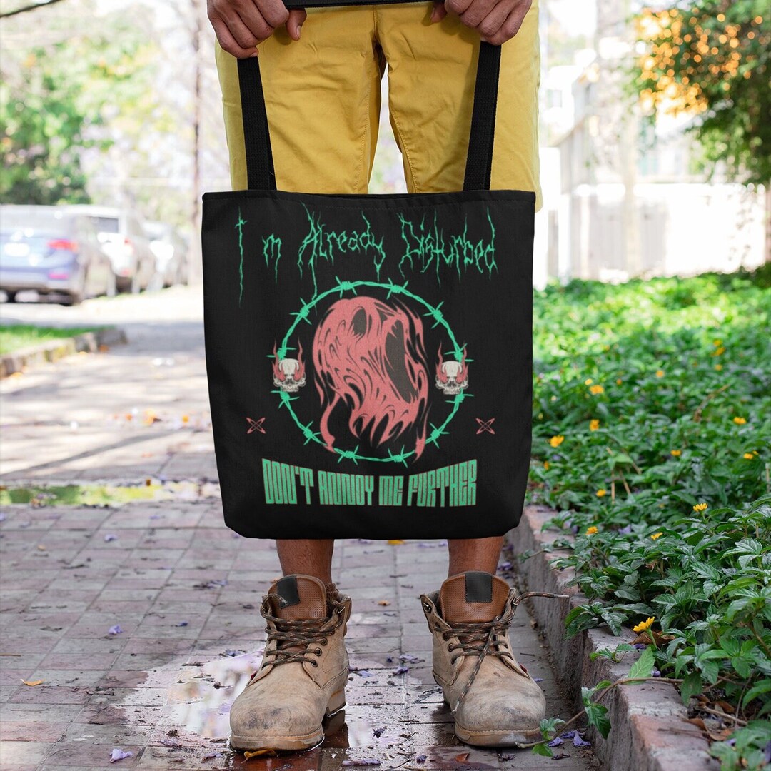 Gothic Skull Occult Tote Bag, Ghoul Shoulder Bag, Gothic Gift, Horror ...