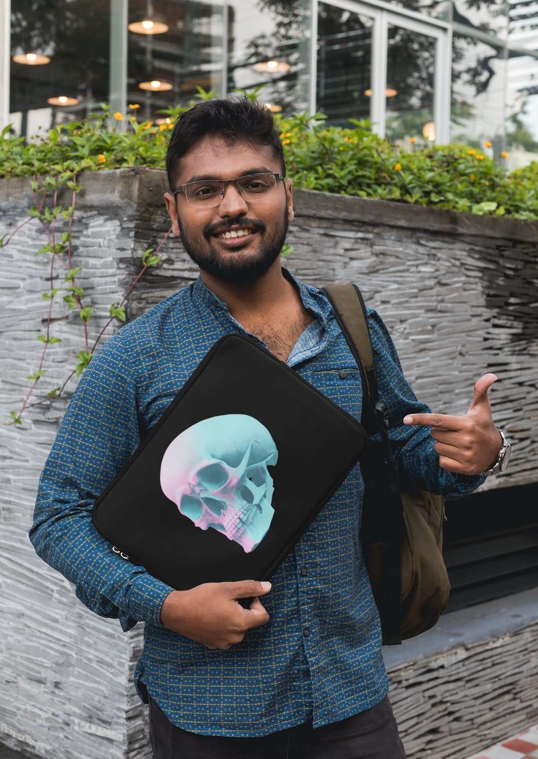 Gothic Pastel Skull Laptop Sleeve, Whimsigoth Skull , Horror Skull ...