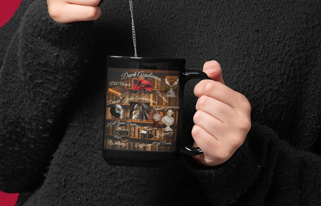 Dark Academia Gothic Literary Mug, Bibliophile Bookworm, Goth Booklover ...