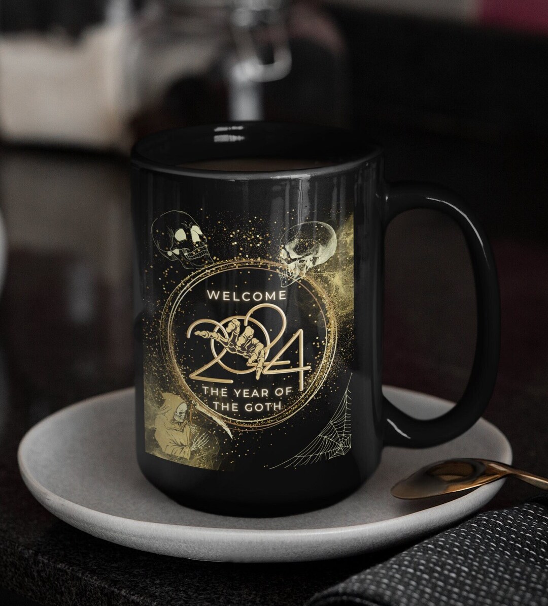 2024 Year Goth Mug Whimsigoth Skulls New Year Mug Macabre - Etsy