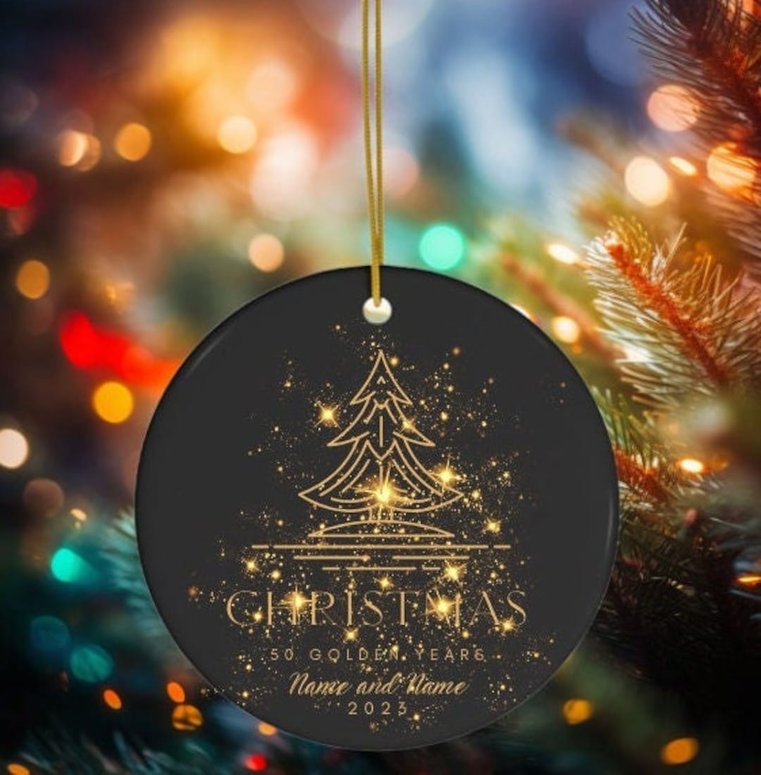 Custom Golden Anniversary Christmas Ornament, 50 Year Anniversary ...