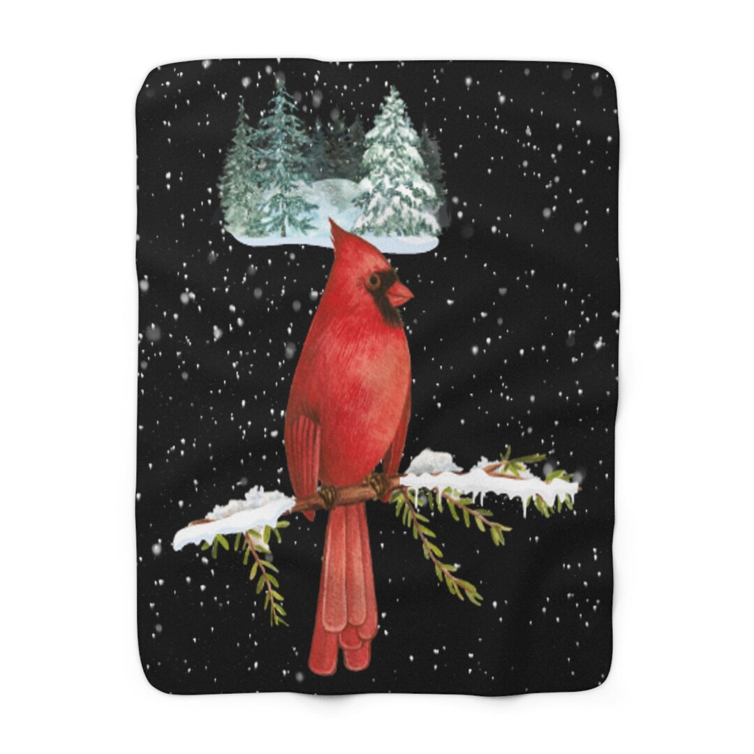 Cardinal Blanket, Red Cardinal, Cardinal Gifts, Winter Cardinal, Sherpa ...