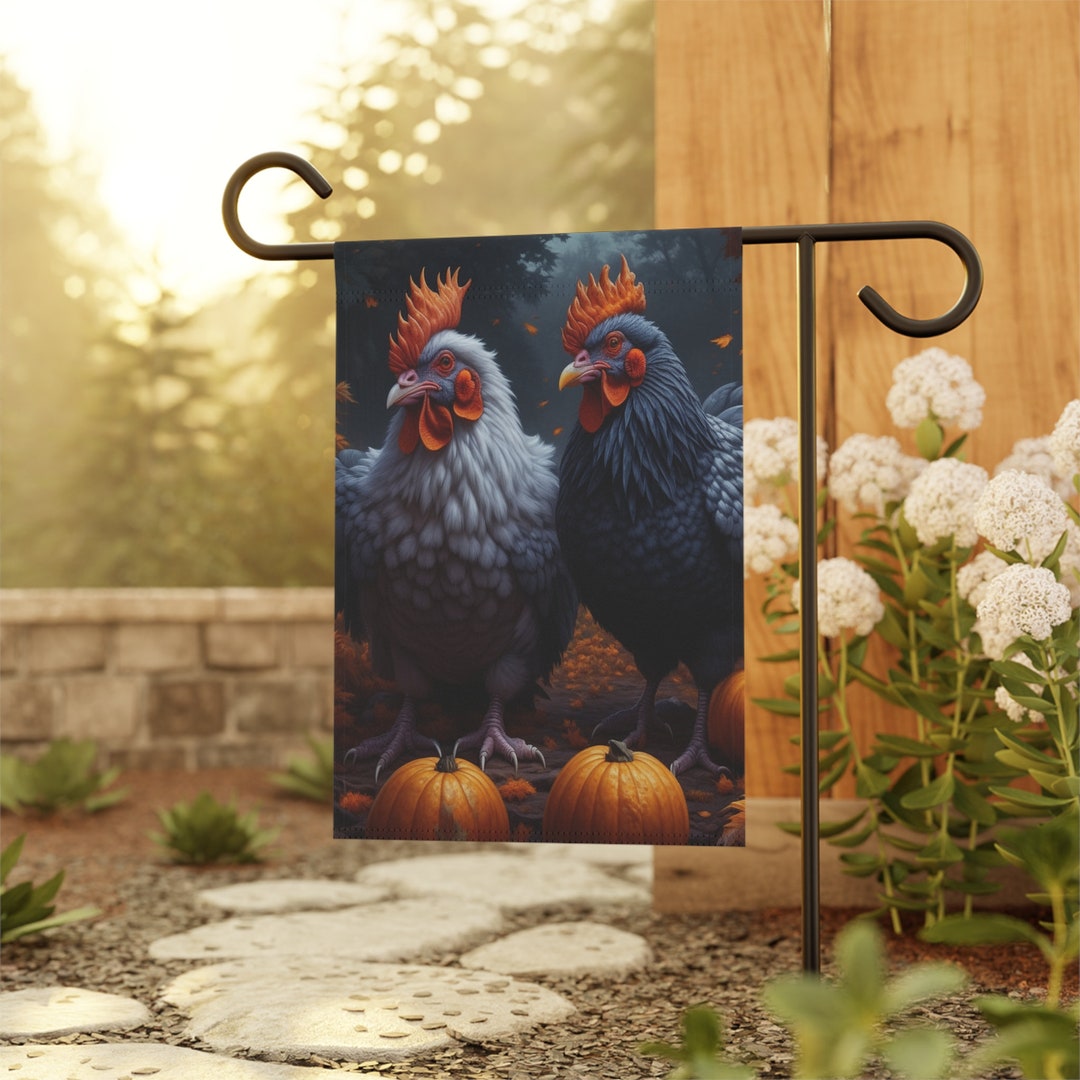 Goth Halloween Chickens Flag Whimsigoth Barnyard Banner - Etsy