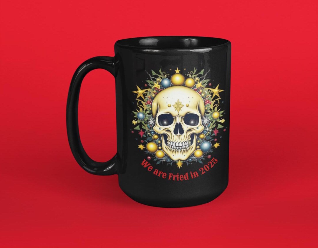 New Year Skull 2025 Mug, Goth 2025, Gift for Goth, Gothic Skull, New ...