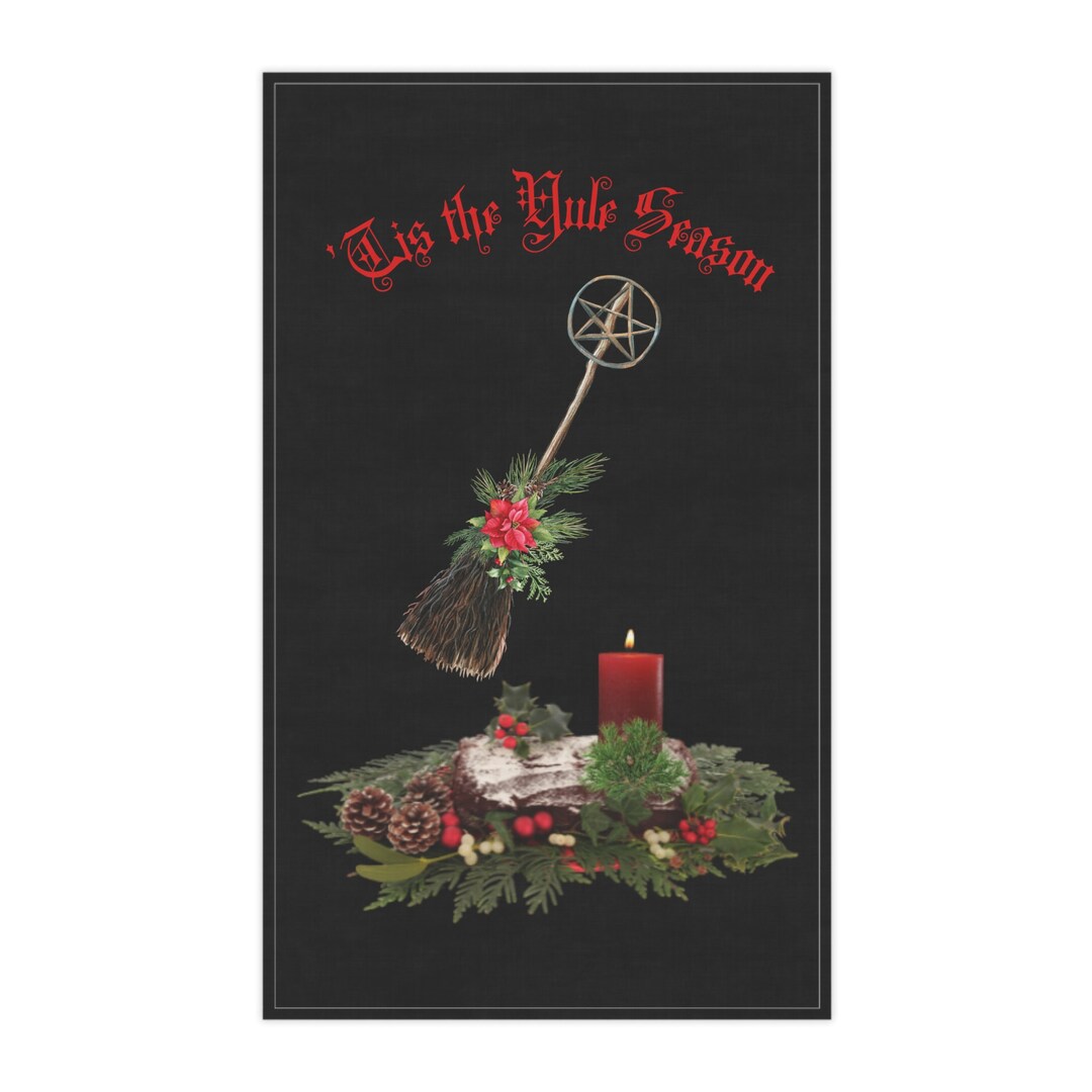 Yule Season Tea Towel, Yule Log Kitchen Towel, Yule Celebration, Cook's ...