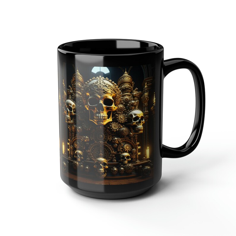 Steampunk Skull Fantasy Goth Mug, Gothic Horror Mug, Skull Temple, Gift ...