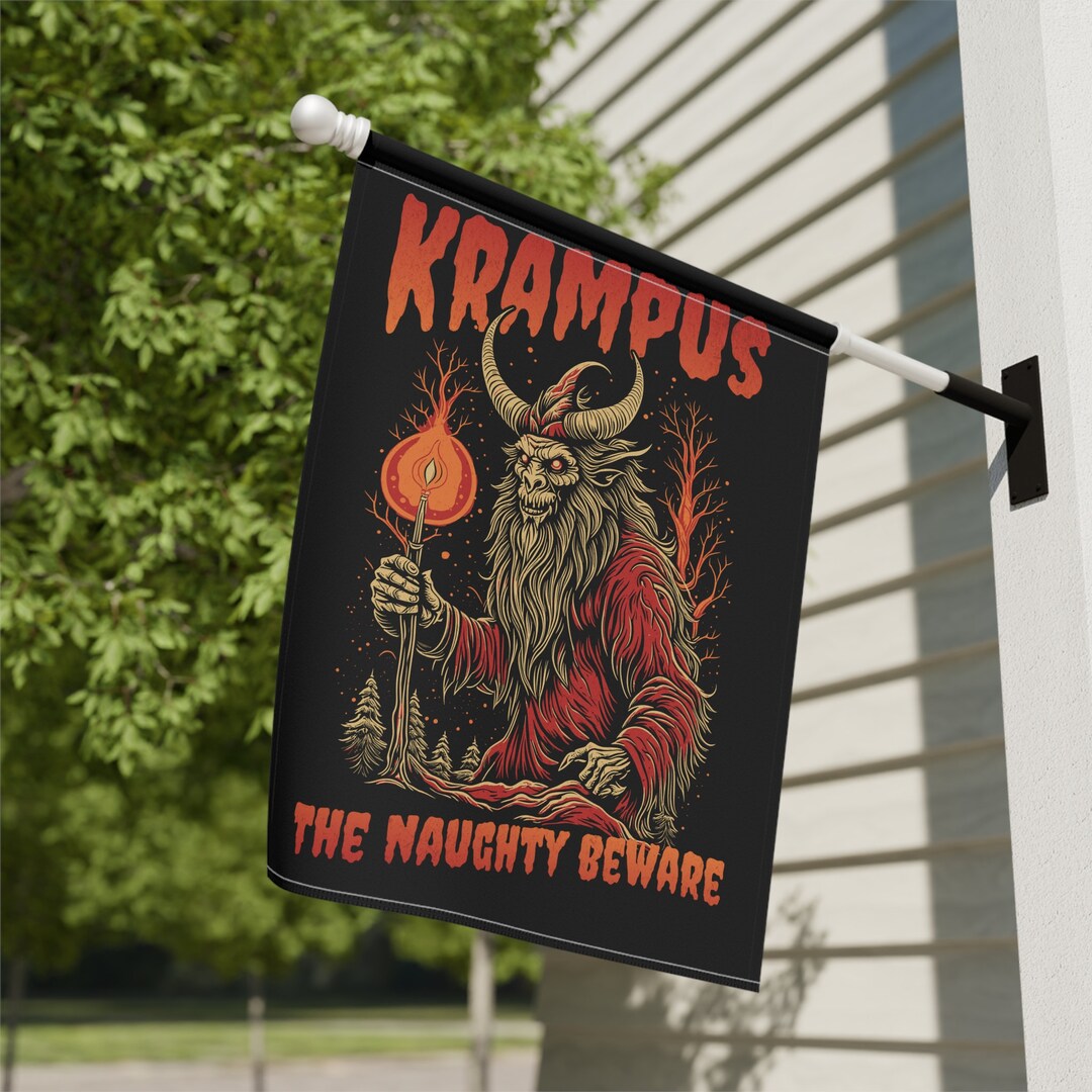 Krampus Christmas Devil Banner Naughty Nice Folklore Krampus - Etsy