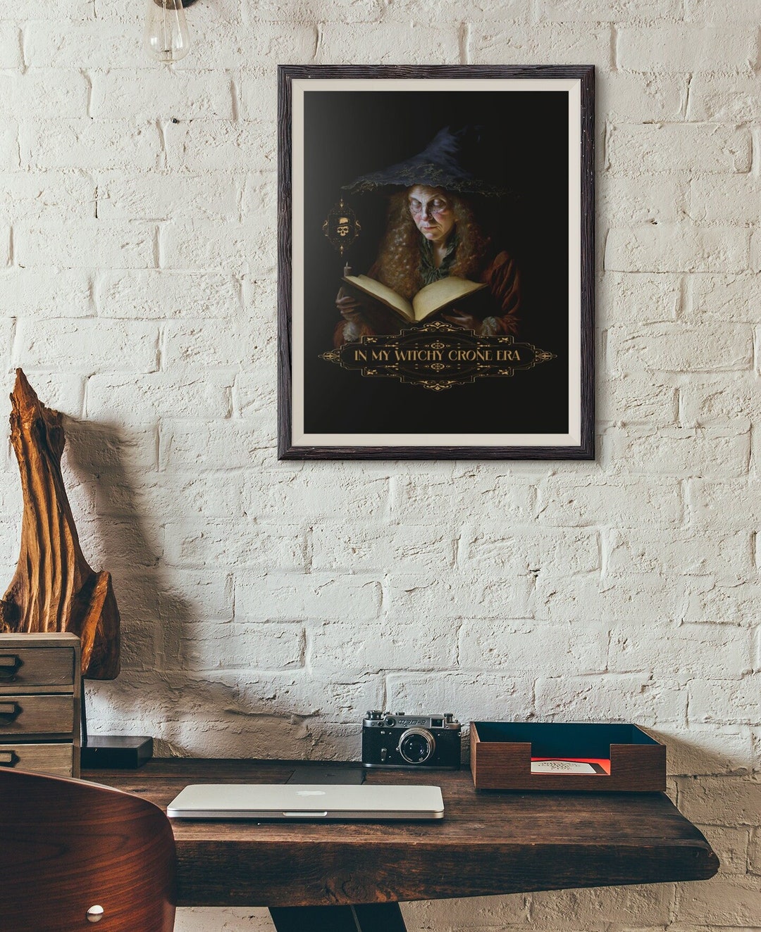 Witchy Wall Art, Crone Canvas Print, Witchy Crone, Gift for Crone, Book ...