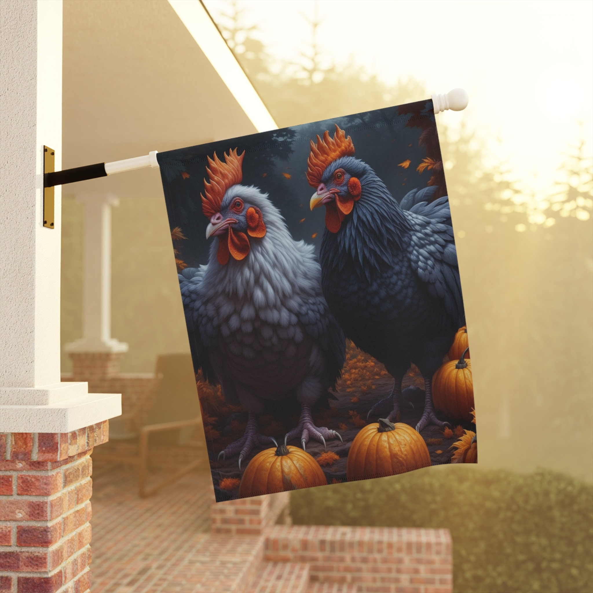 Goth Halloween Chickens Flag Whimsigoth Barnyard Banner - Etsy