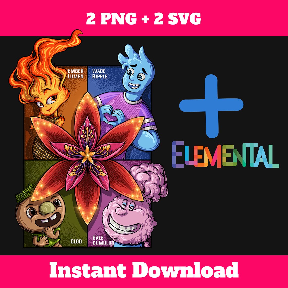 Vivisteria Flower, Elemental Pixar, Png and Svg, Cricut Files ...