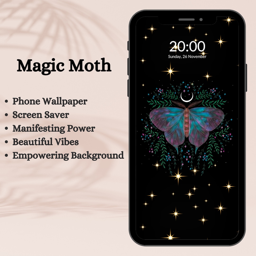Moth Phone Wallpaper | Night Stars Wallpaper | Digital Download ...