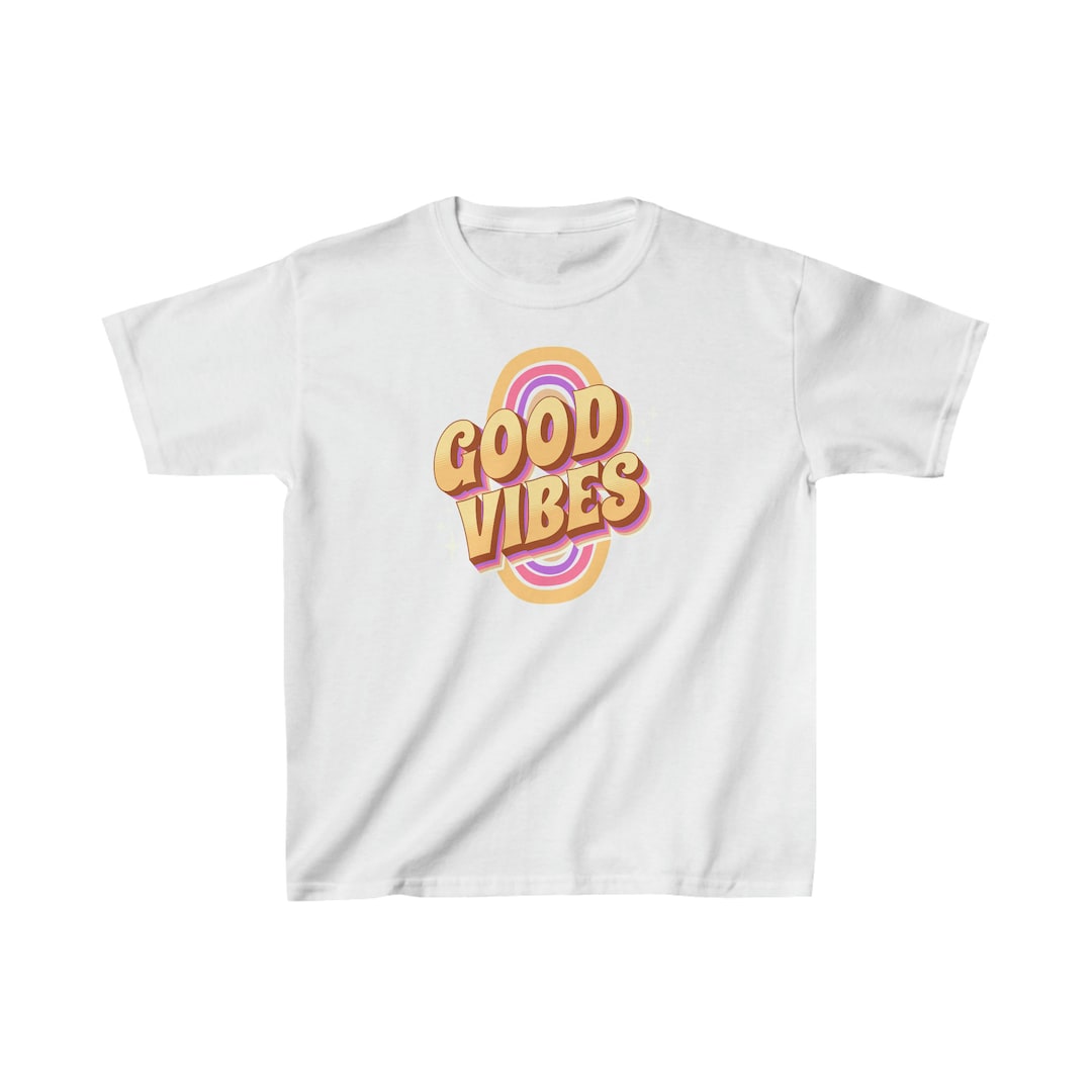 Kids Good Vibes Fun Graphic Design Kids Heavy Cotton™ Tee - Etsy