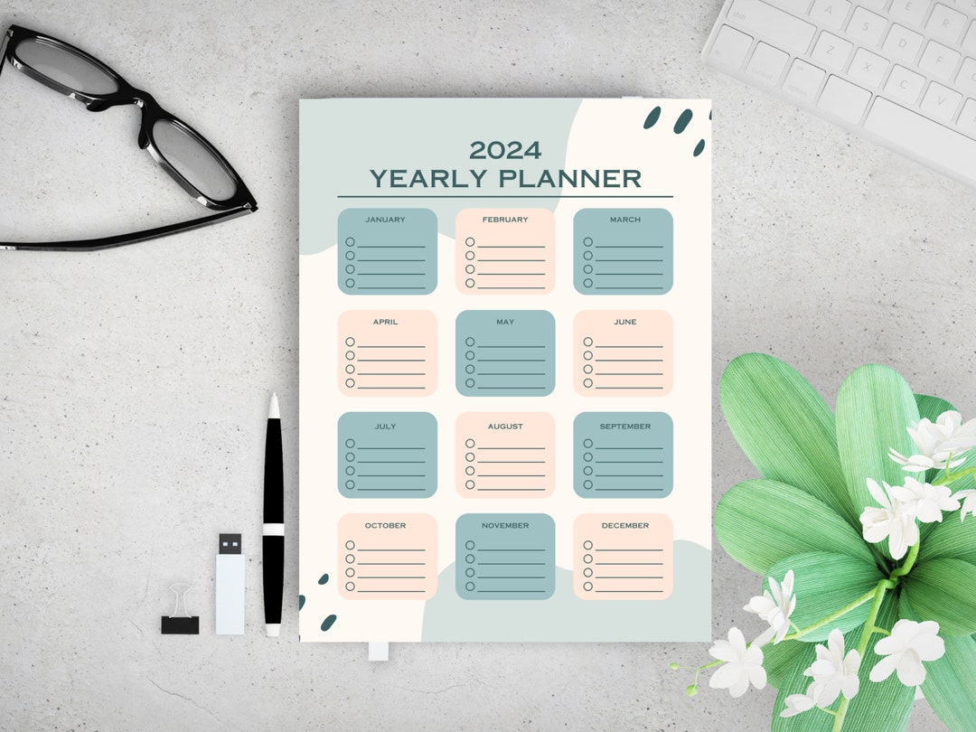 Yearly Planner, Vintage Style Planner, Retro Design, Old School Agenda ...