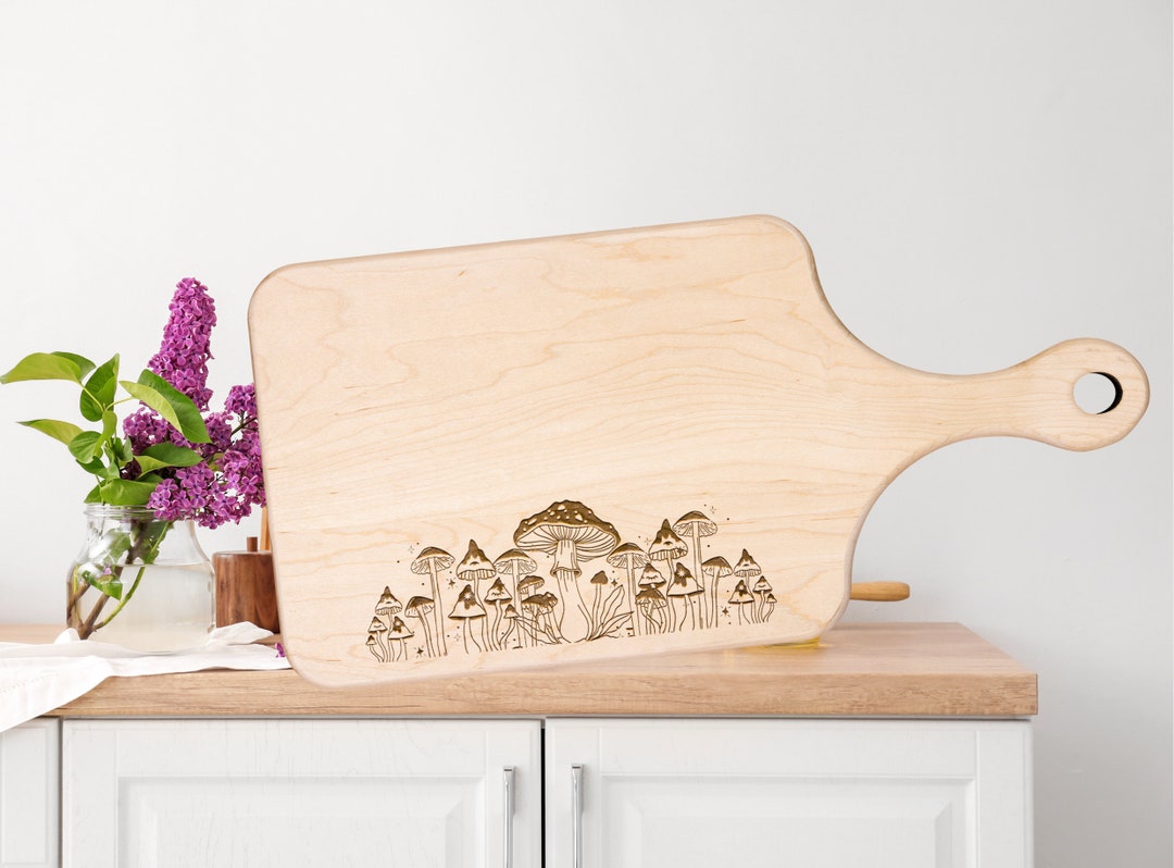 Cottagecore Hardwood Cutting Board, Mushroom Charcuterie/cheese Board ...