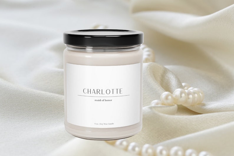 Personalized Maid of Honor Candle, Bridesmaid Candle Custom, Bridal ...
