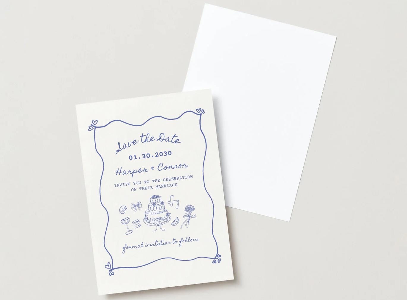 Save the Date Wedding Card – Custom Editable Template – Modern Hand ...