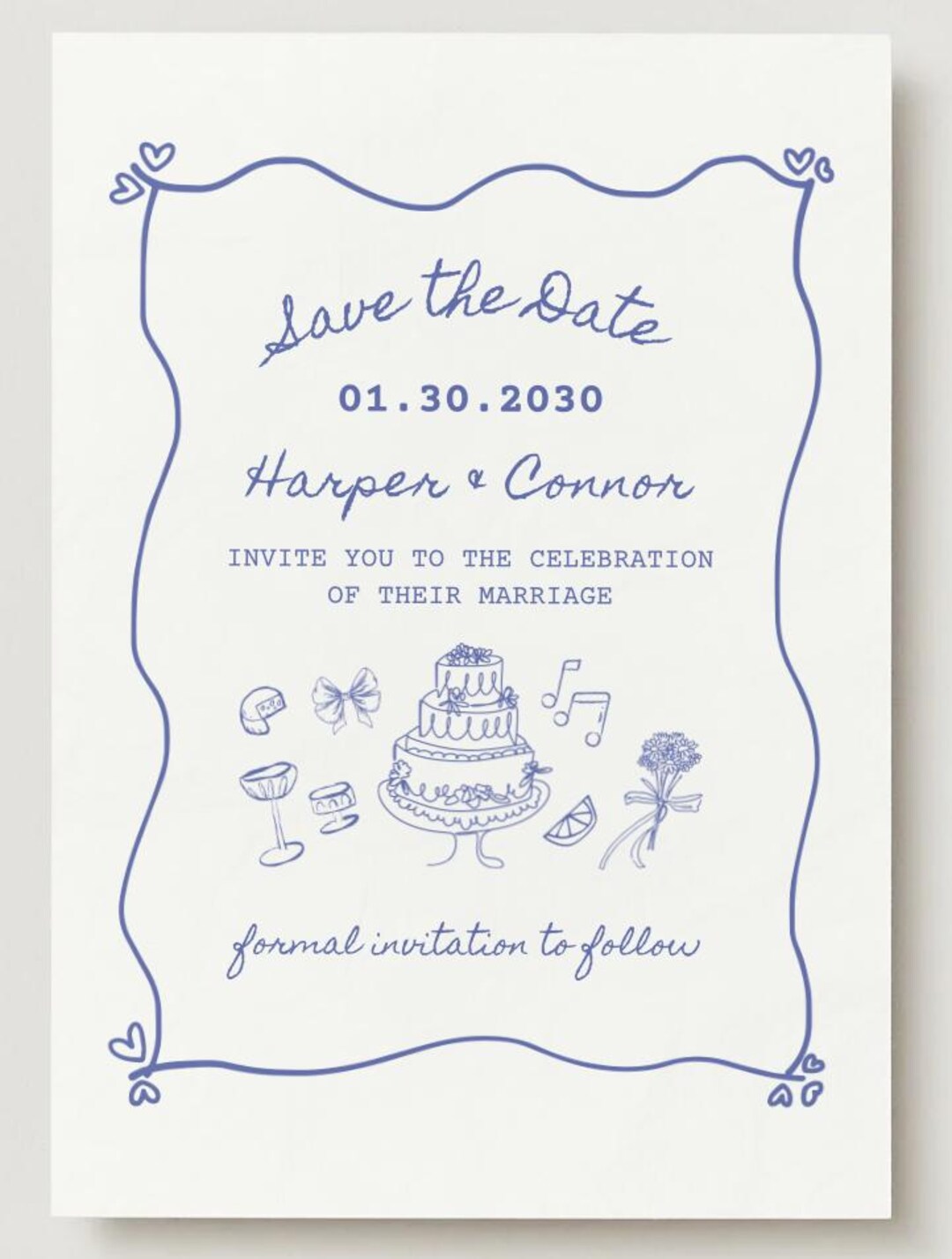 Save the Date Wedding Card – Custom Editable Template – Modern Hand ...