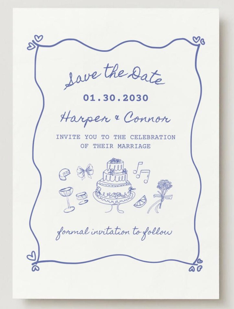 Save the Date Wedding Card – Custom Editable Template – Modern Hand ...