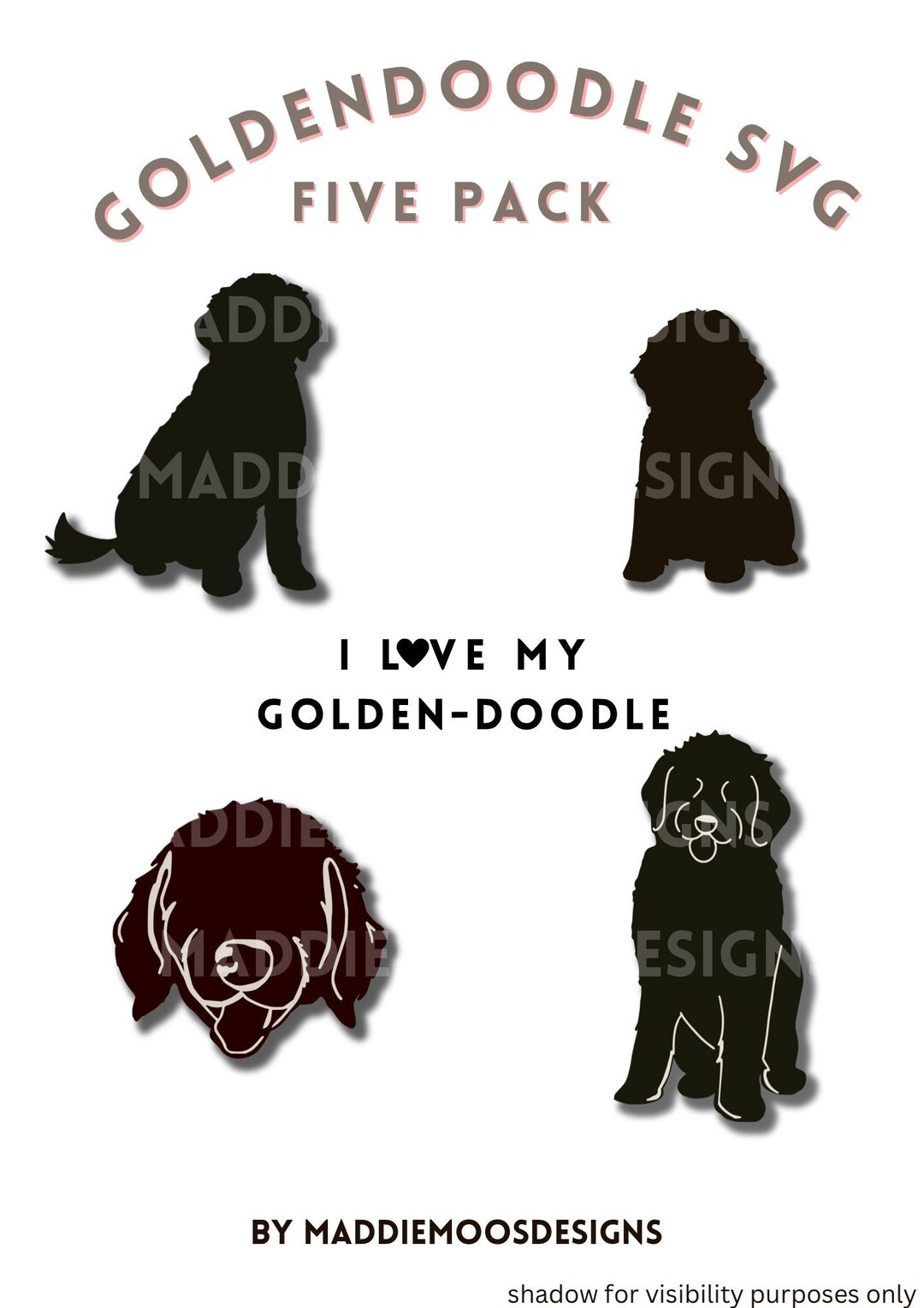 Goldendoodle SVG Bundle|goldendoodle Silhouette|dog Mom Gift ...