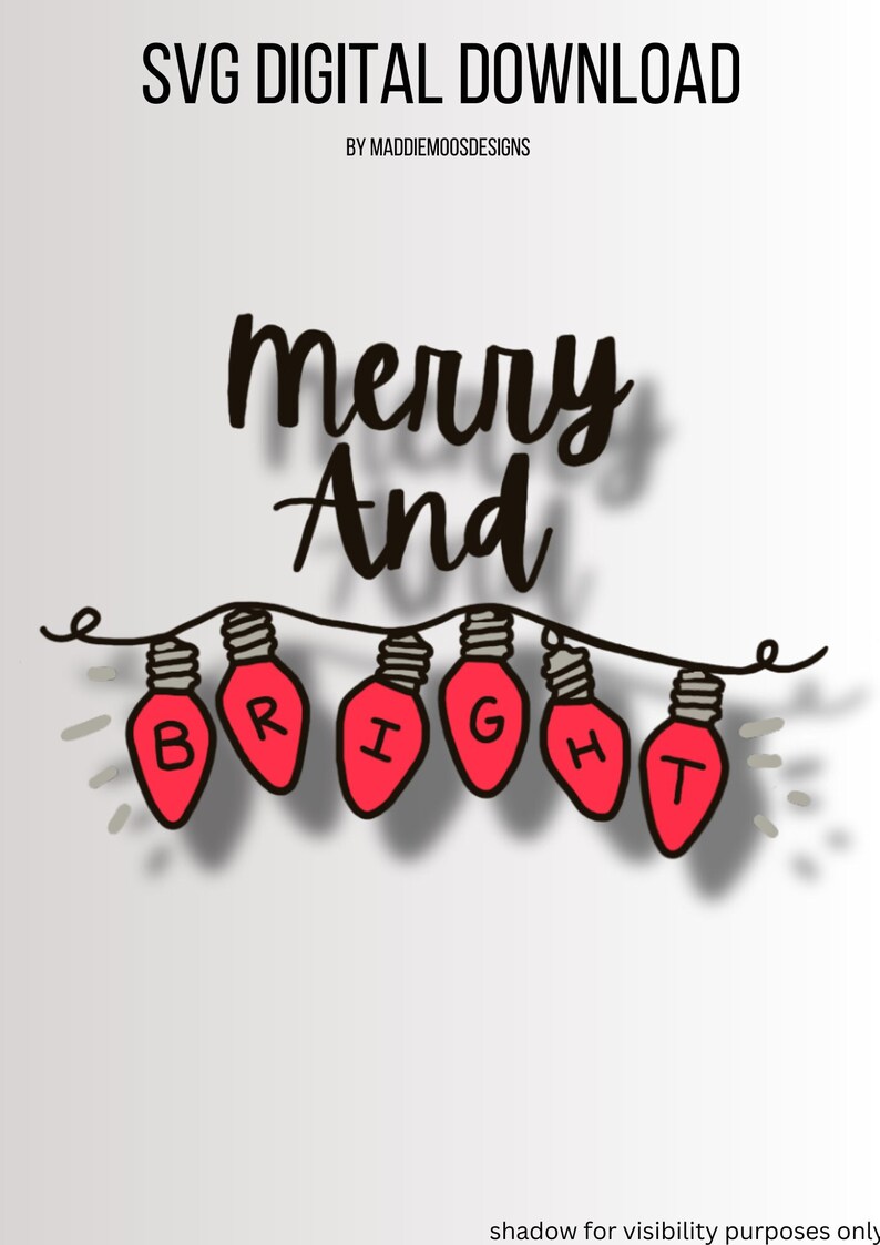Merry and Bright Christmas Lights SVG Digital Download|for Cricut ...