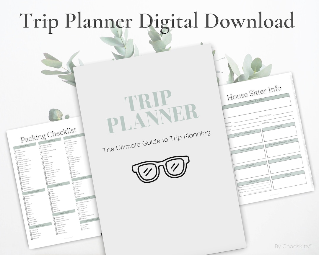 Digital Trip Planner - Printable Minimalist Digital Travel Planner for ...