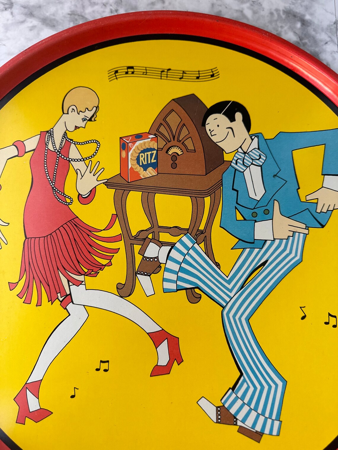 Vintage Ritz Crackers Metal Serving Tray Flappers Roaring 20's - Etsy